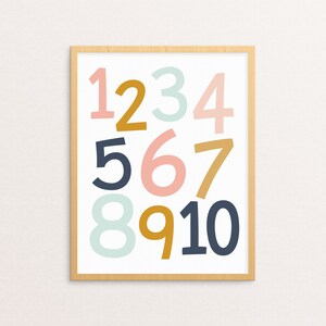 Rainbow, Alphabet, Numbers PRINTABLE Nursery Wall Art Set of 3 | Muted ...