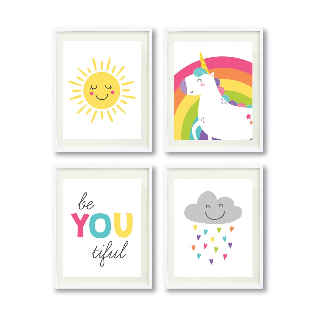 Unicorn Printable Set of 4 | Beyoutiful Wall Art Print | Sunshine ...