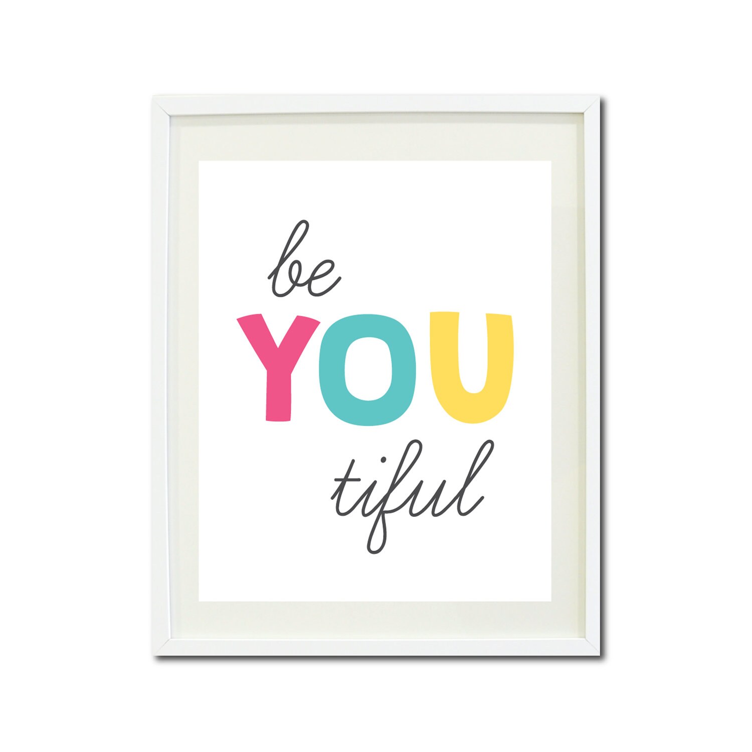 Unicorn Rainbow PRINTABLE Wall Art Beyoutiful Print Cute - Etsy