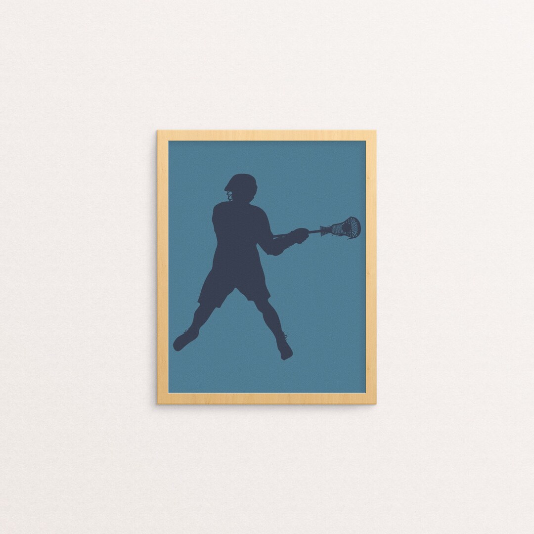 Lacrosse Wall Art PRINTABLE Boys LAX Print Blue Boy Wall Decor Instant ...