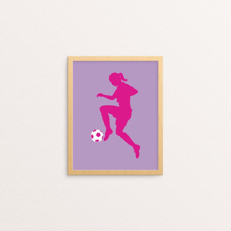 Soccer Wall Art PRINTABLE Girls Soccer Print Hot Pink - Etsy