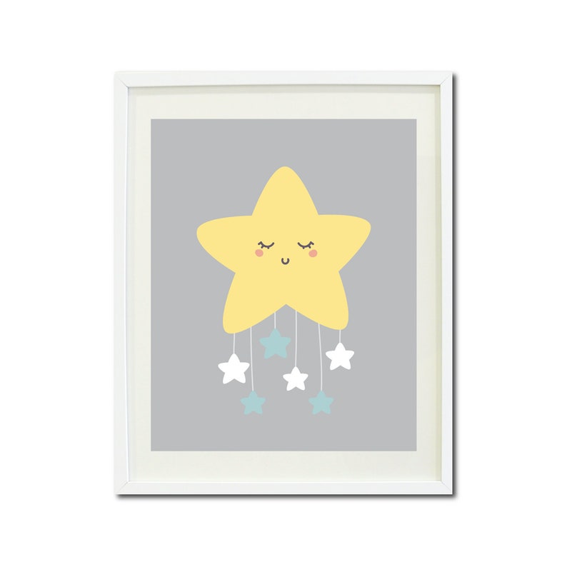 Star Printable Wall Art | Nursery Printable | Star Mobile | Yellow ...