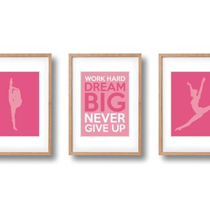 Dance Wall Art PRINTABLE Set of 3 | Pink Dancer Print | Girls Room ...