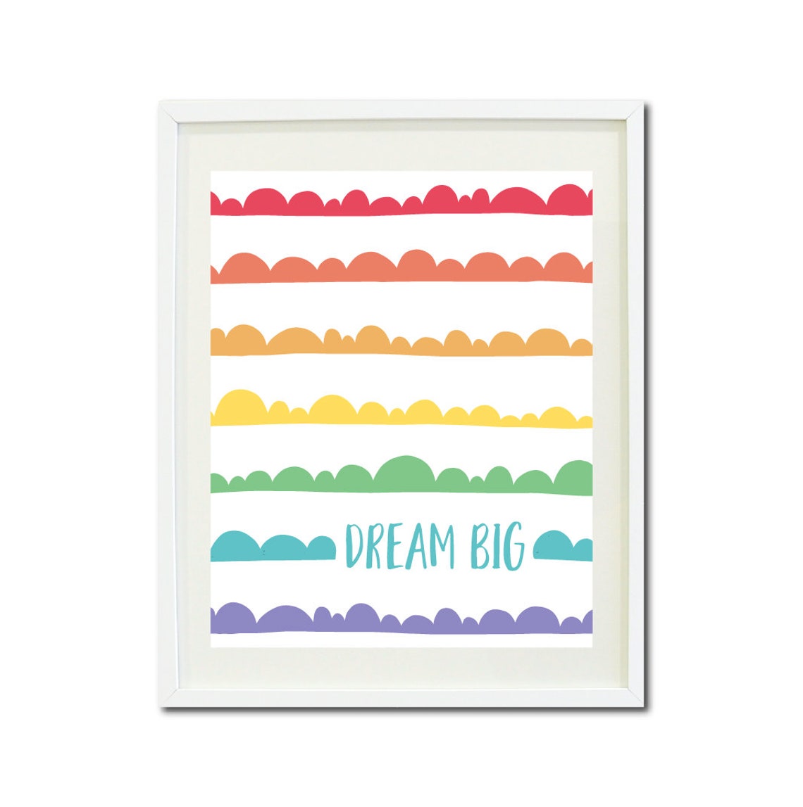 Dream Big Wall Art | Pastel Rainbow Print | Dream Big Printable ...
