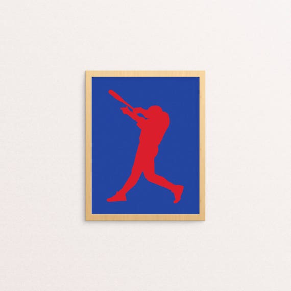 Baseball Wall Art PRINTABLE Baseball Player Print Red | Etsy