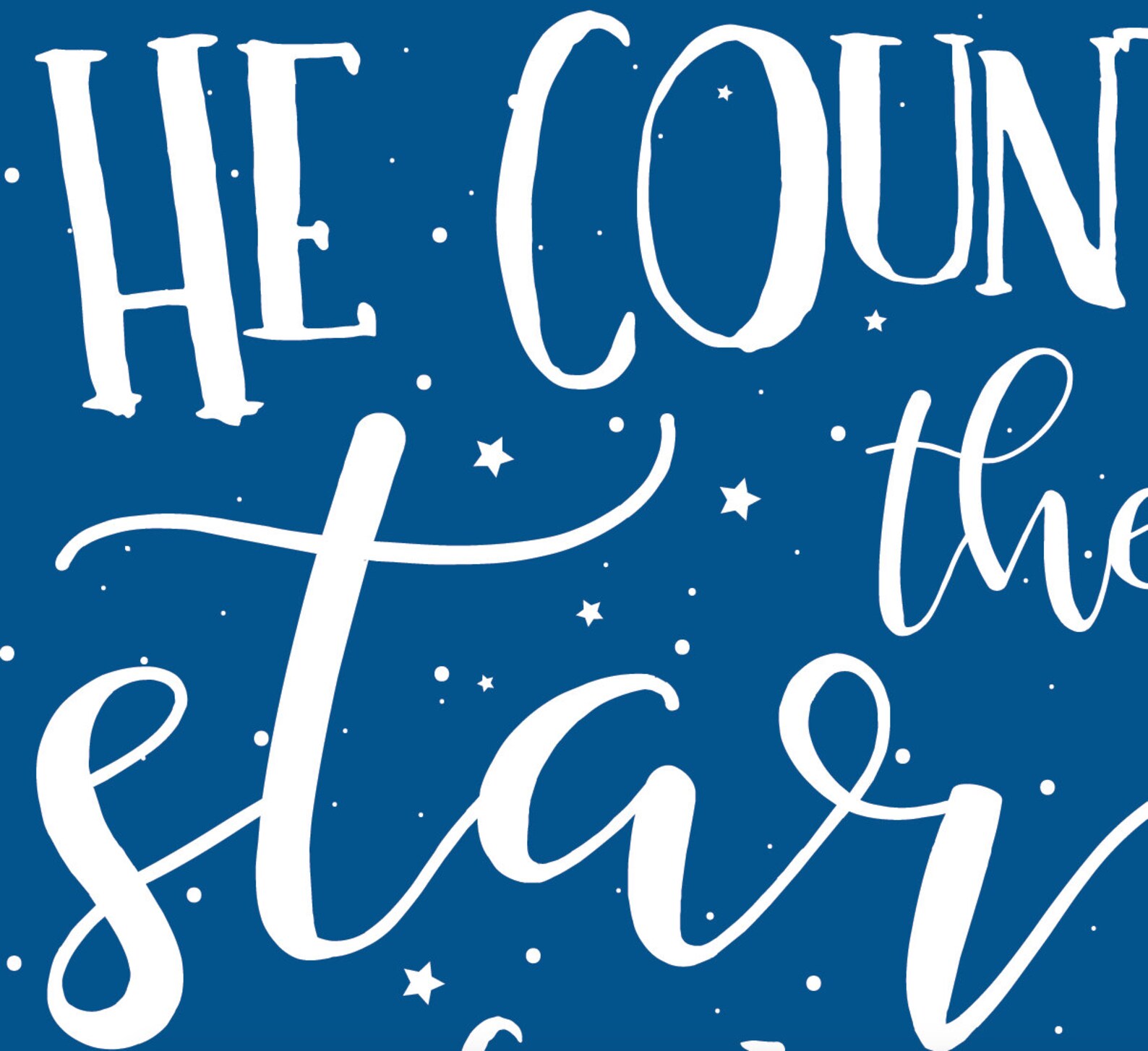 Bible Verse Wall Art | He Counts the Stars & Calls Them All by Name ...
