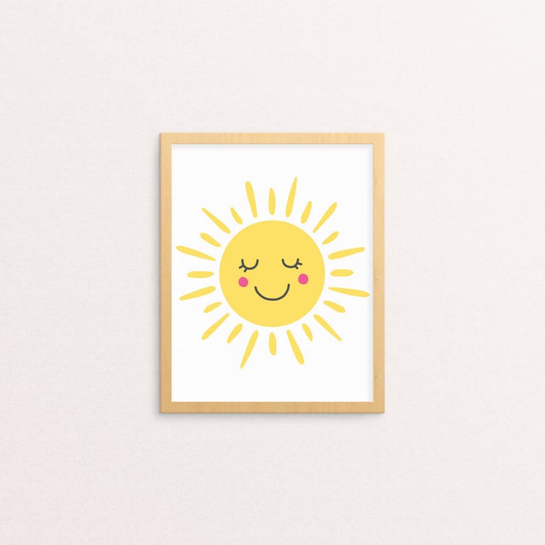 Sunshine PRINTABLE Wall Art Cute Sun Print Yellow - Etsy