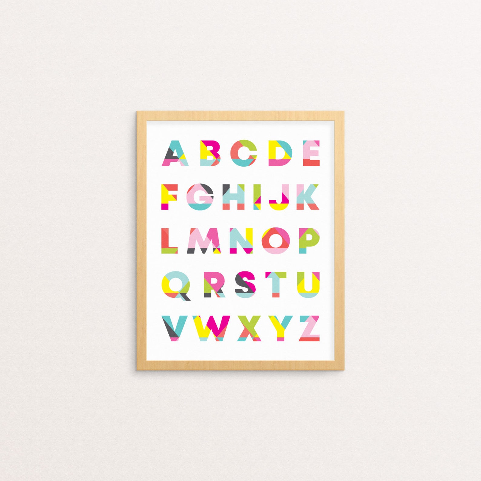 Alphabet Wall Art Print | Colorful Alphabet Printable | ABC Nursery ...