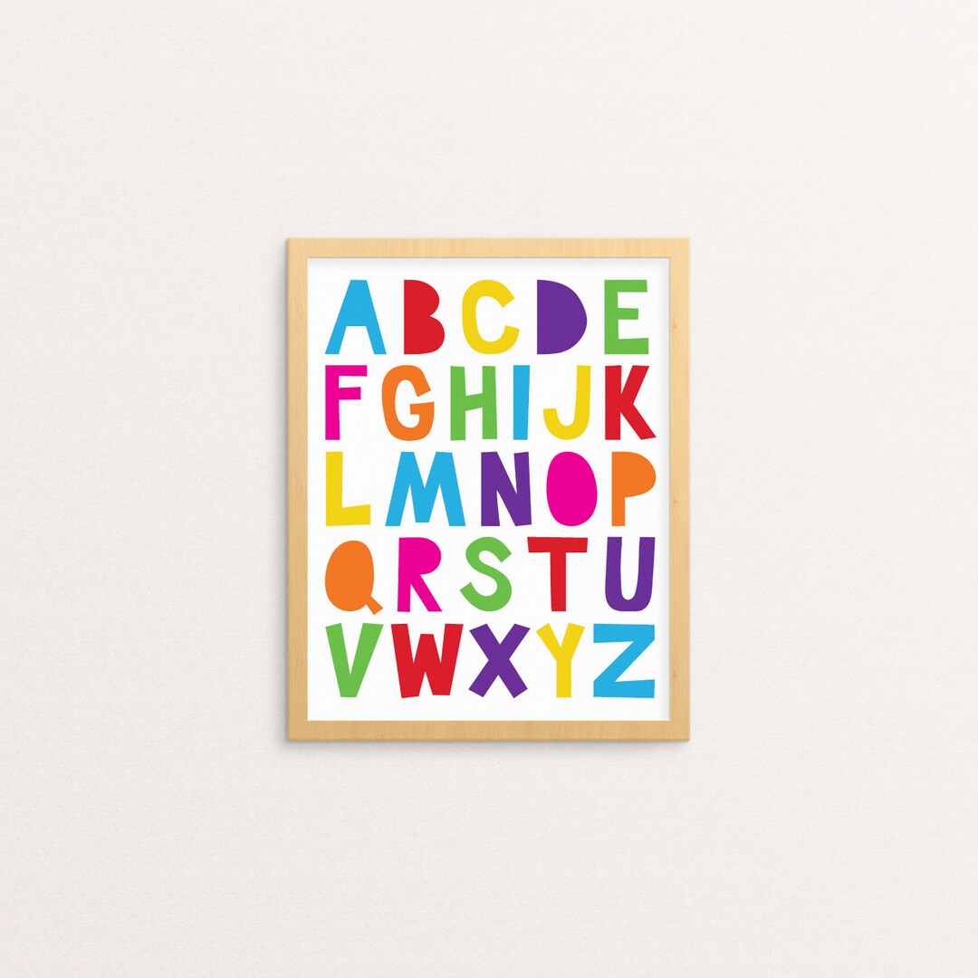 Alphabet Print | Rainbow Alphabet Printable | Alphabet Wall Art | ABC ...