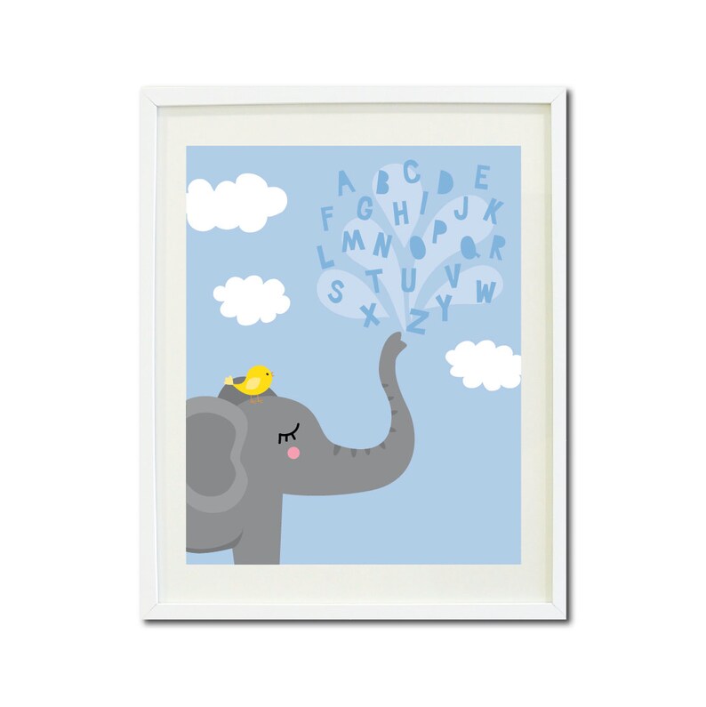 Elephant PRINTABLE Wall Art | Alphabet Print | Zoo Animal Wall Art ...