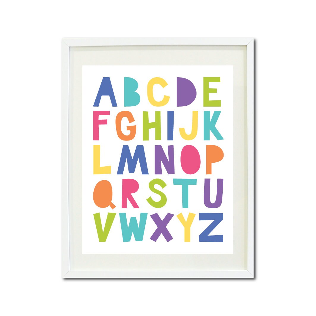 Alphabet Poster Rainbow Alphabet Printable Alphabet Wall Art ABC ...