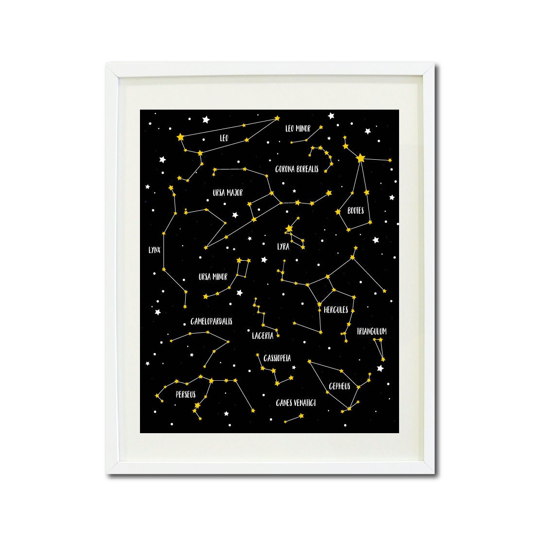 Constellation Print Constellation Poster Star Map Black Printable Art ...