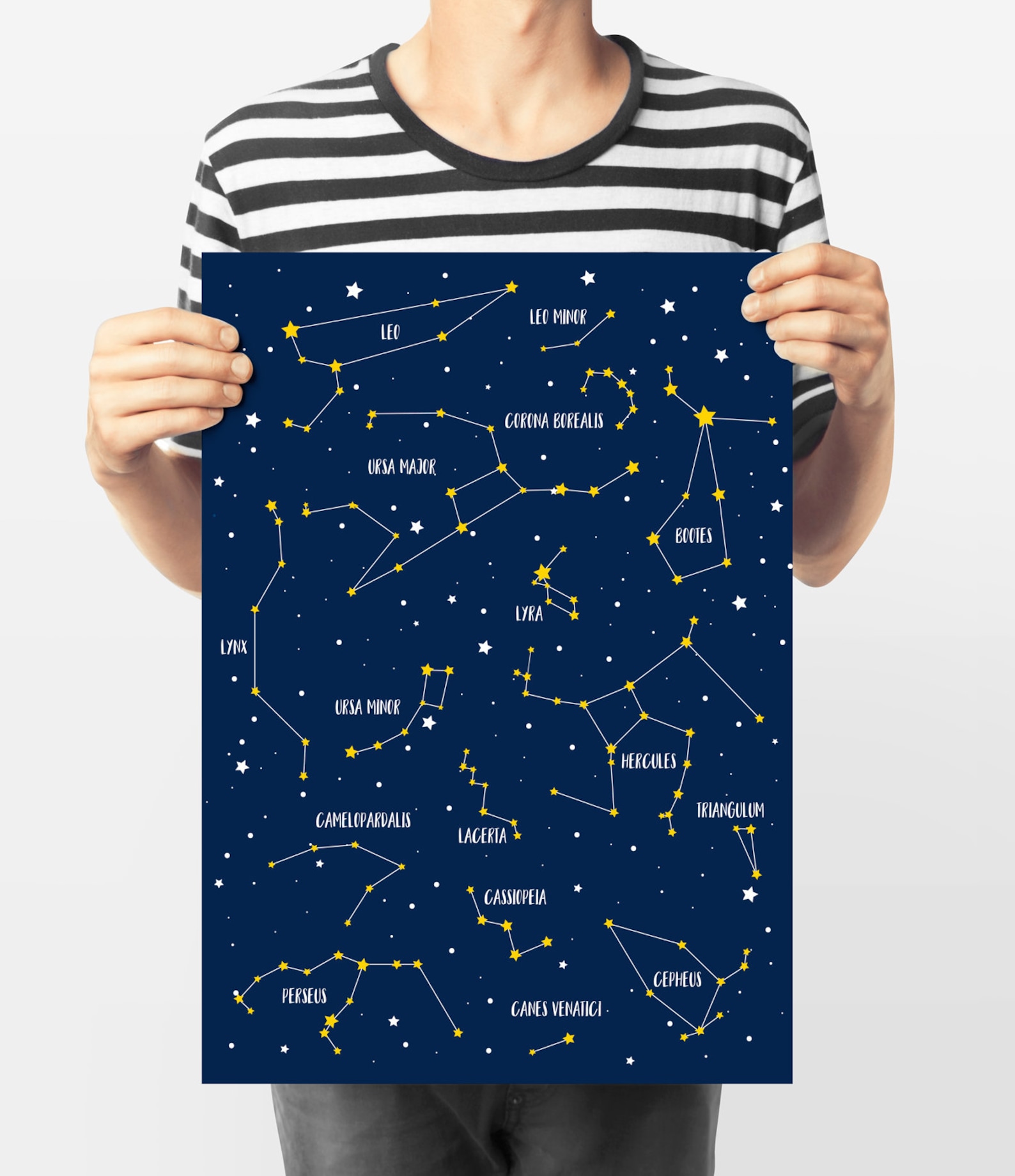 Constellation Print | Constellation Poster | Star Map | Navy Blue ...