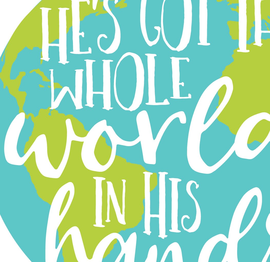 Scripture Wall Art He's Got the Whole World in His Hands Bible Verse ...