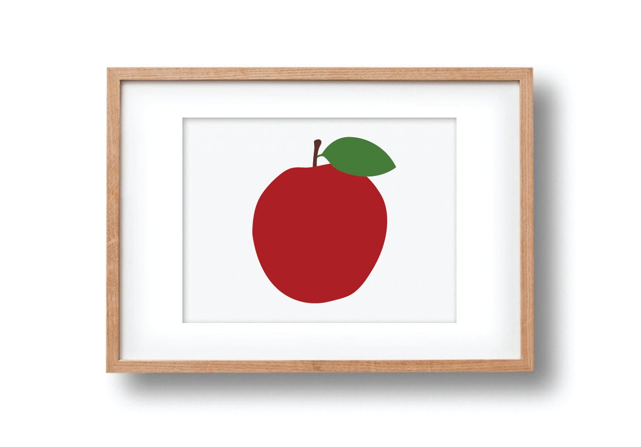 Apple Printable | Apple Wall Art | Horizontal, Landscape | Kitchen ...