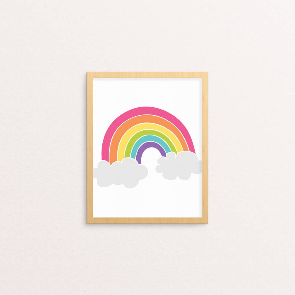 Cloud Sun Rainbow PRINTABLE Wall Art Cute Print Set of 3 | Etsy