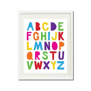 Alphabet Print | Rainbow Alphabet Printable | Alphabet Wall Art | ABC ...
