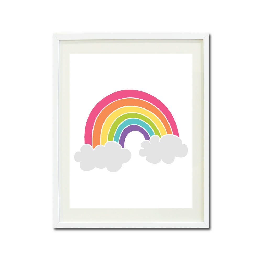 Rainbow PRINTABLE Wall Art | Rainbow Art Print | Baby Girl | Nursery ...