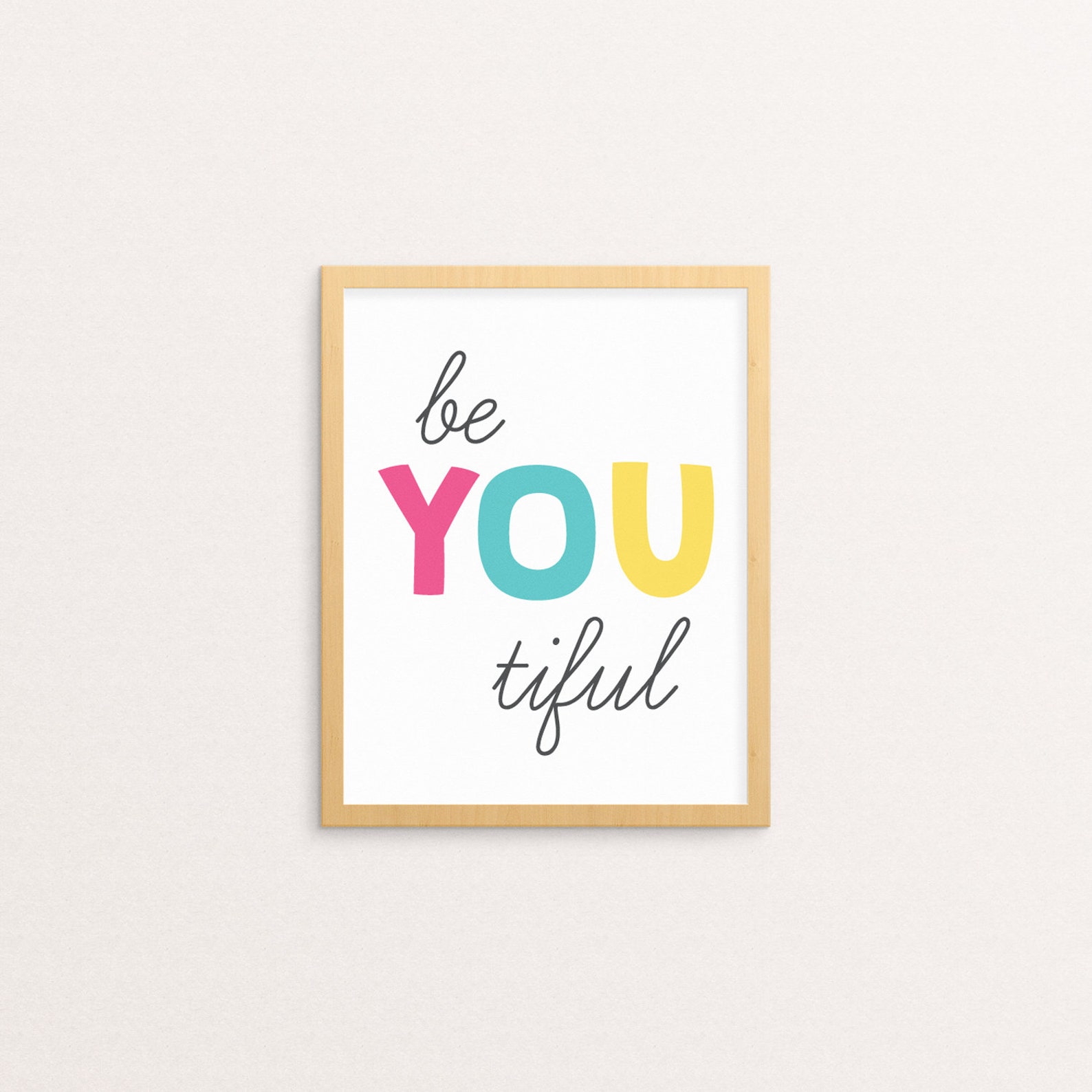 Unicorn Rainbow PRINTABLE Wall Art Beyoutiful Print Cute - Etsy