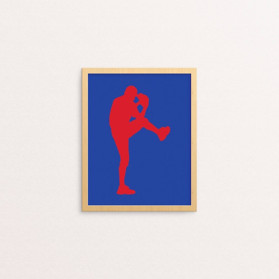 Baseball Wall Art PRINTABLE Baseball Player Print Red | Etsy