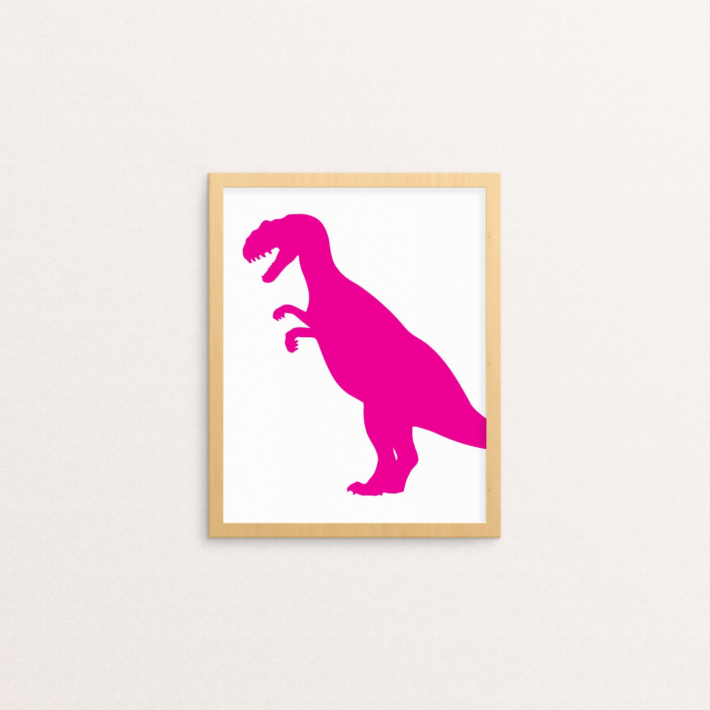 Trex Wall Art Print Hot Pink Tyrannosaurus Rex Nursery - Etsy