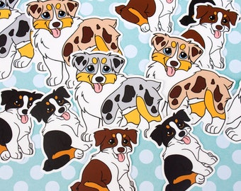 Blue Merle Australian Shepherd Puppy Stickers Aussie Puppy - Etsy