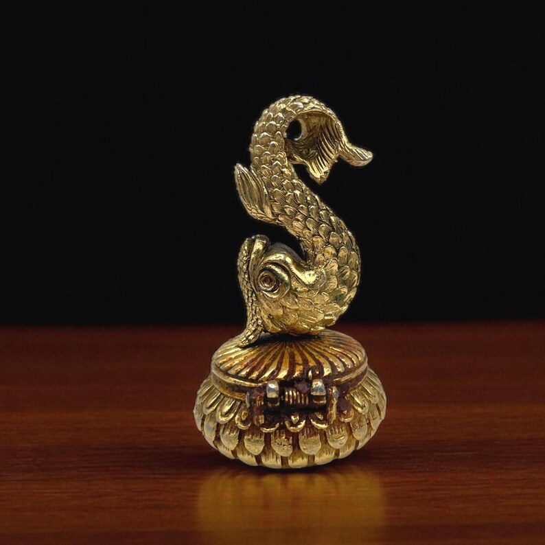 Vintage Koi Fish Figural Perfume Decorative Compact Corday Parfums FAME ...