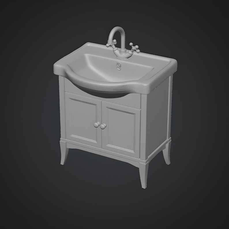 Vintage Bathroom STL – Miniature Dollhouse 3D Files, 10 Piece Printable ...