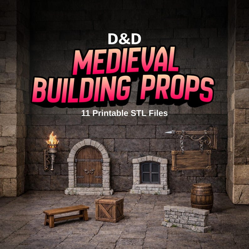 Dnd Medieval STL Building Props – Modular Fantasy Set for Tabletop ...