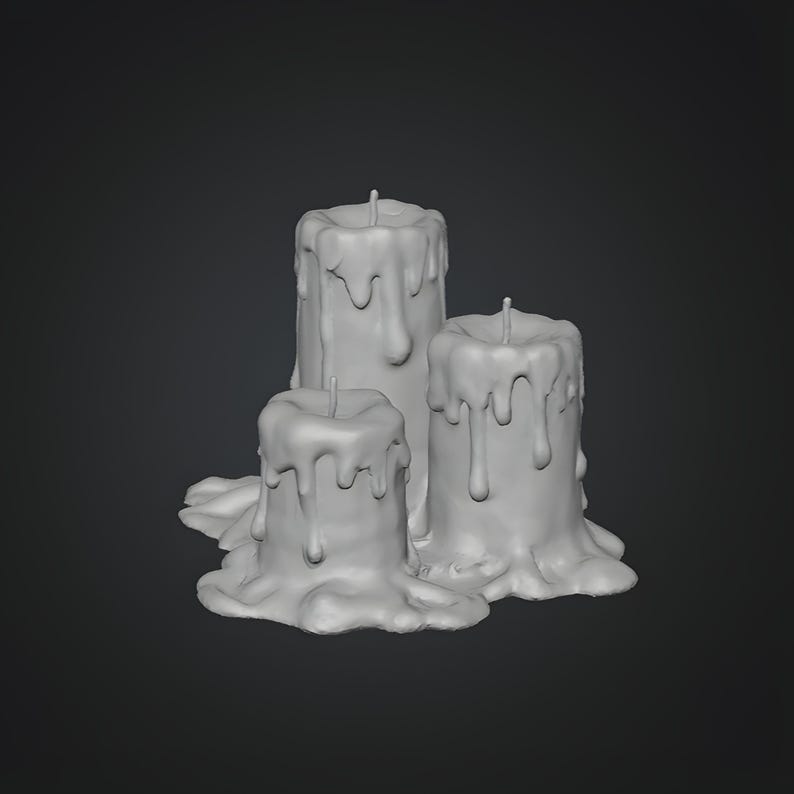 Gothic Candle STL – 9 Piece Melted Candle Set for Dollhouse & Diorama ...