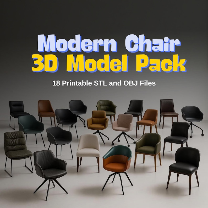 Modern Chair 3D Model Pack – 18 Printable STL Furniture Designs - Etsy