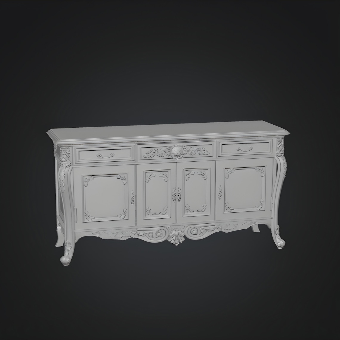 Dining Room STL Set – Classic Dining Furniture, Table Chair Sideboard ...