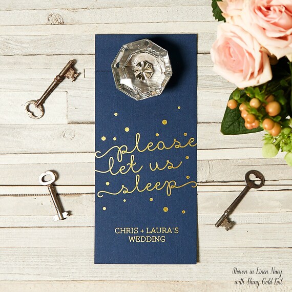 Personalized Please Let Us Sleep Door Hanger Wedding Favor - Etsy