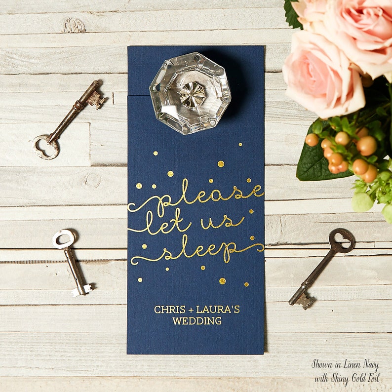 Personalized Please Let Us Sleep Door Hanger Wedding Favor - Etsy