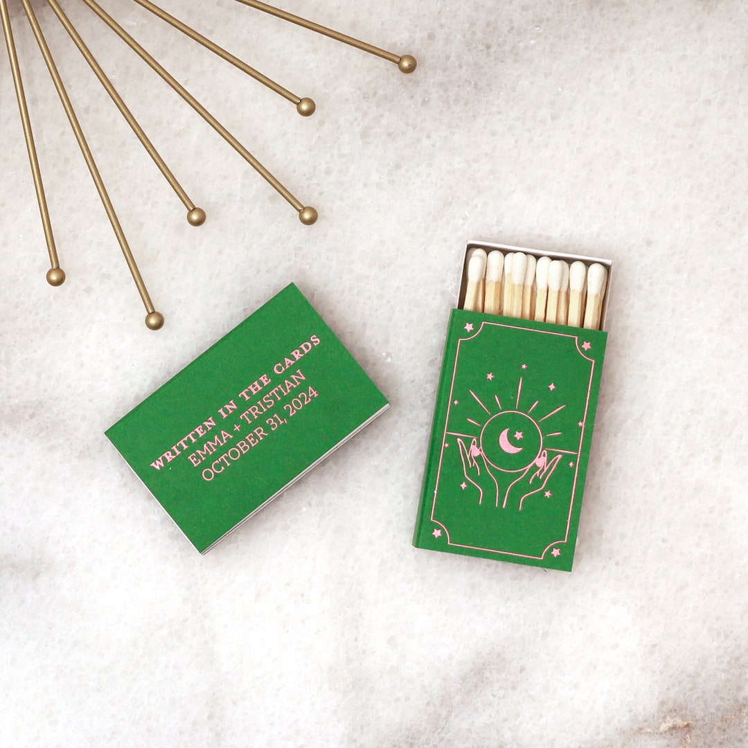 Personalized Matchboxes Written in the Cards - Custom Celestial Wedding ...