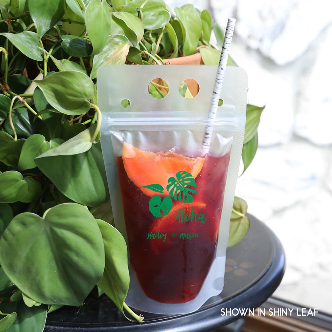 Tropical Aloha Drink Pouch Custom Printed, 16 Oz Flexible, Resealable ...