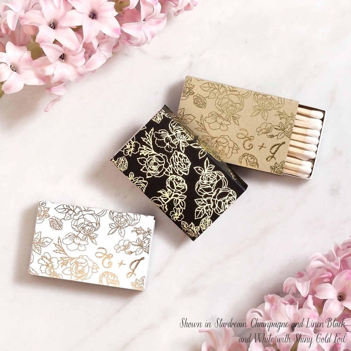 Personalized Floral Wedding Matchboxes Bespoke Custom | Etsy