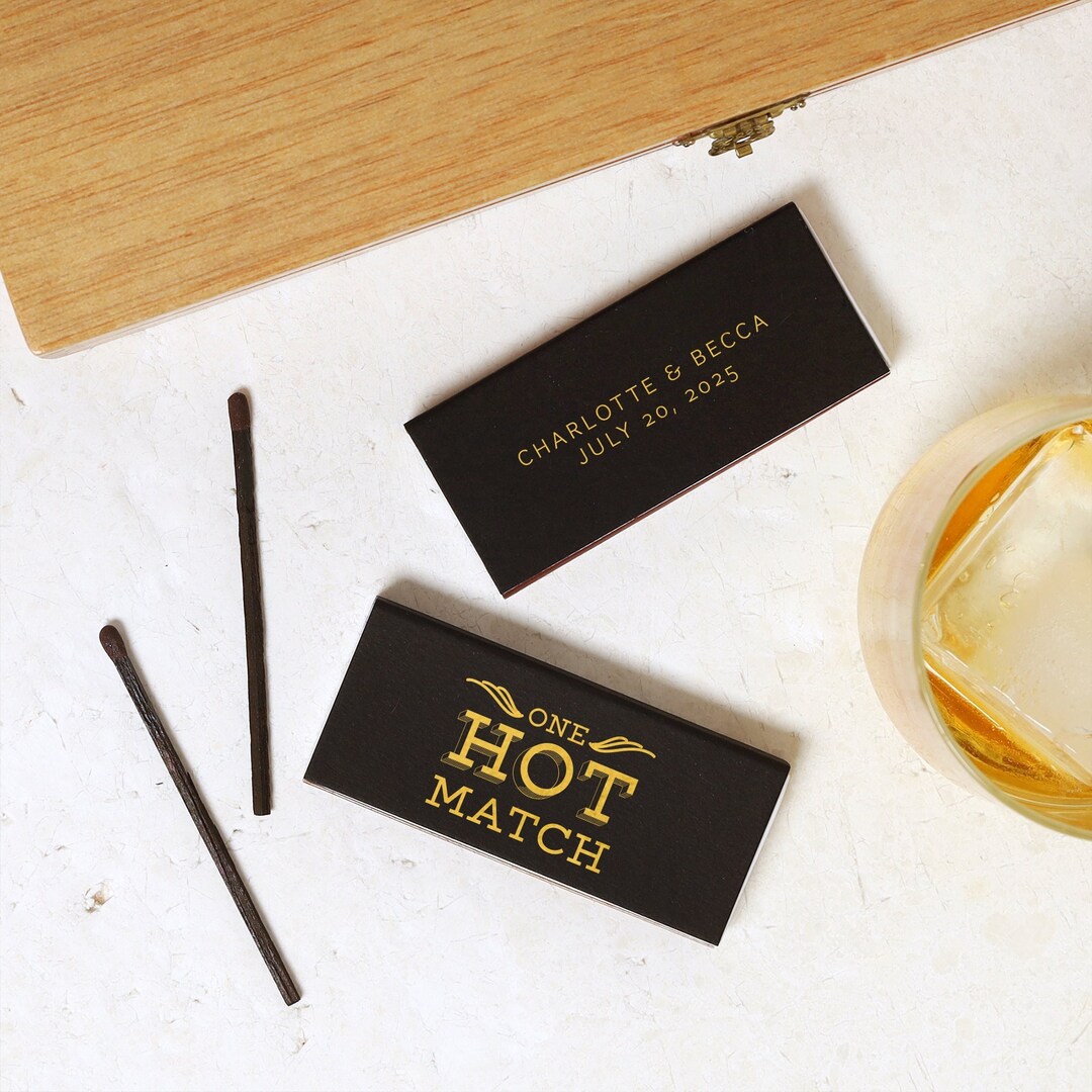 Custom Printed Matchboxes - One Hot Match - Cigar Matchbox - Wedding ...