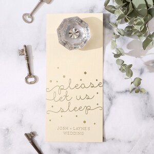 Personalized Please Let Us Sleep Door Hanger Wedding Favor, Goodie Bag ...
