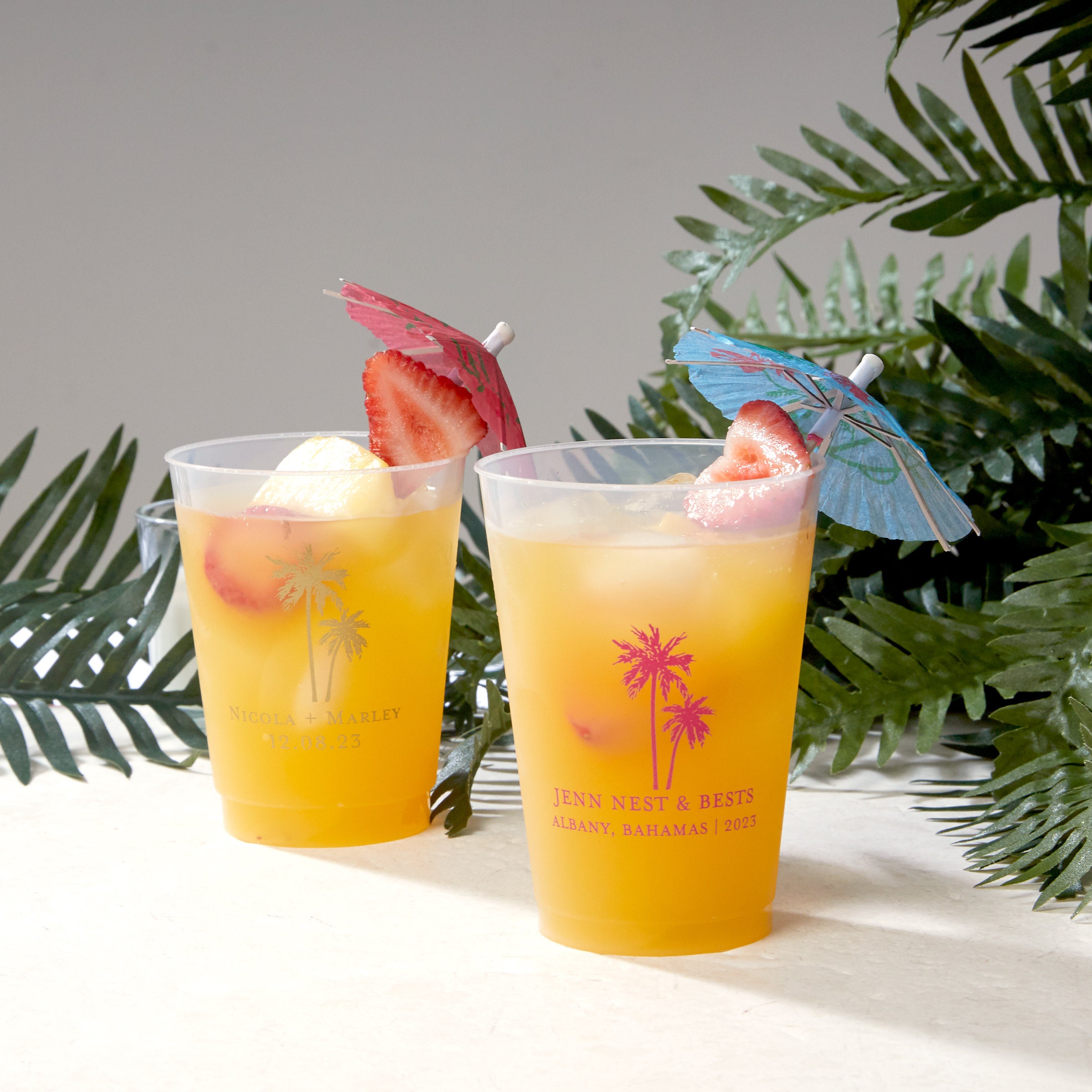 Romantic Beach Vibes -personalized Cups - 10 Oz Plastic Frost Flex Cups ...