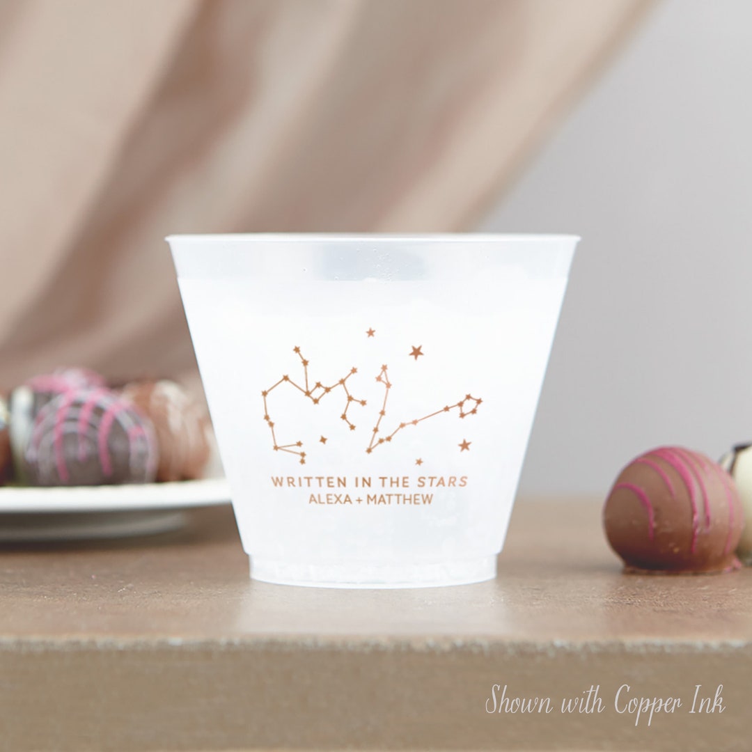 Star Sign Personalized Cups - 9oz Plastic Frost Flex Cups, Custom Party ...