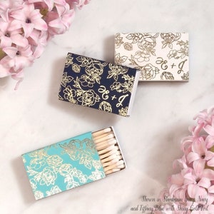 Personalized Floral Wedding Matchboxes - Bespoke Custom Wedding Favors ...