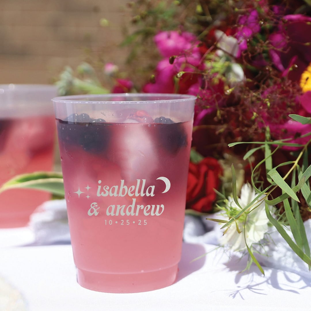 Custom Printed Party Cups Moon and Stars 12oz Plastic - Etsy