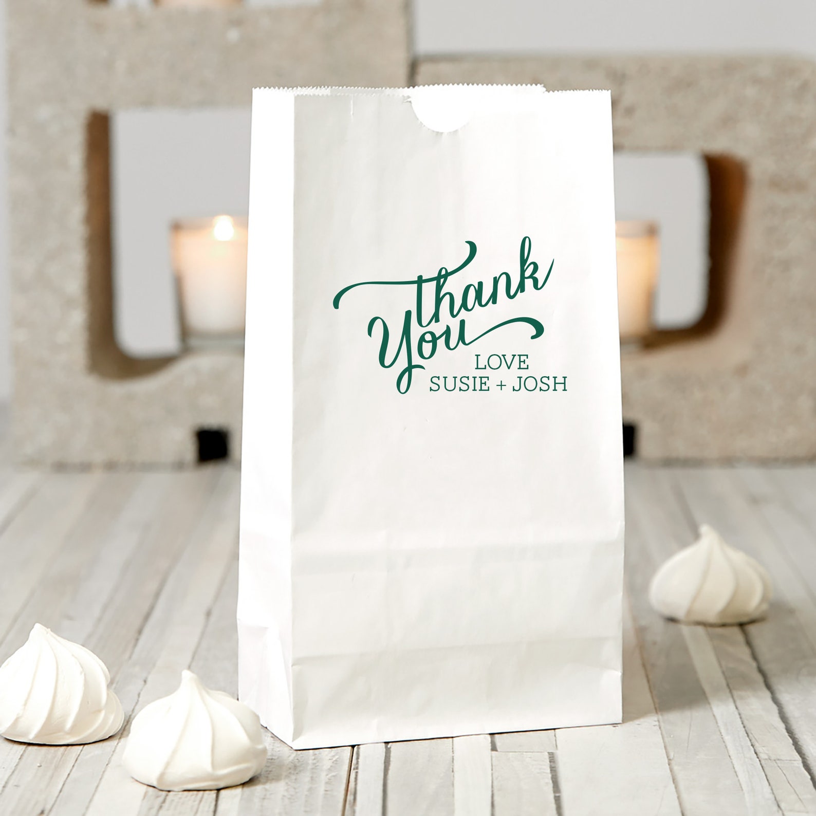 Personalized Goodie Bags - Thank You Script - Custom Party Favor Bag ...