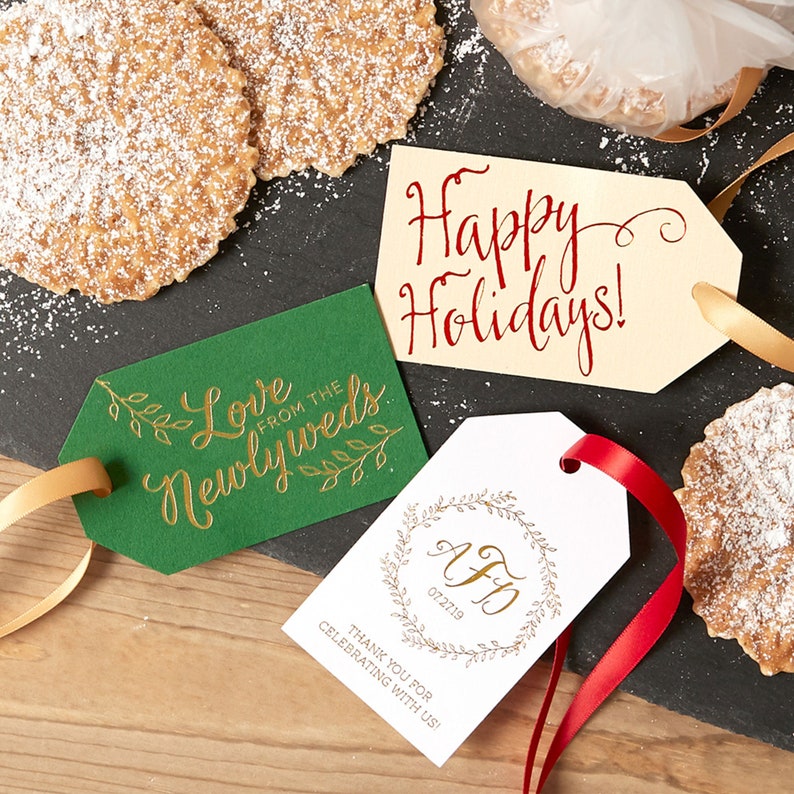 HAPPY HOLIDAYS Gift Tags Holiday Gift Wrap Favor Tags - Etsy