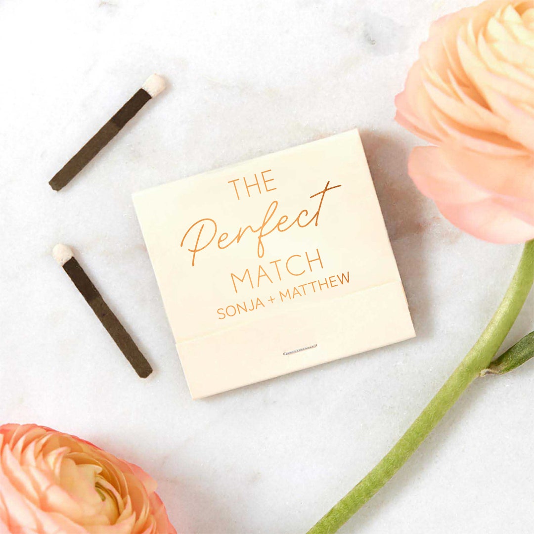 The Perfect Match Matchbooks Wedding Matchbook, Wedding Decor, Wedding ...