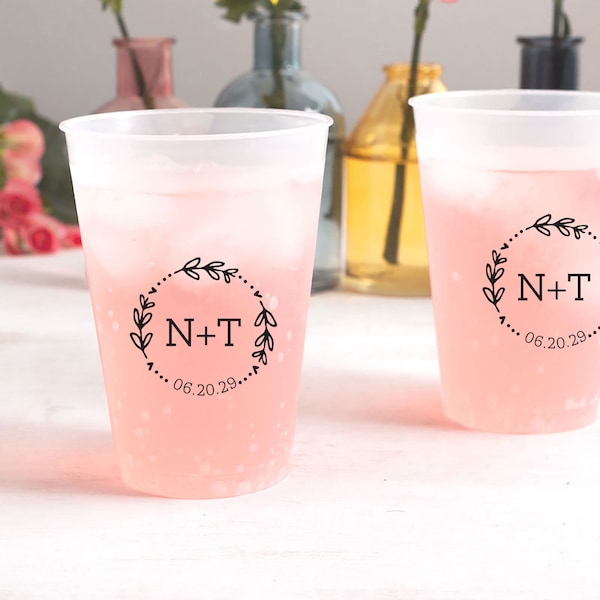 Personalized Plastic Cups Wedding - Etsy
