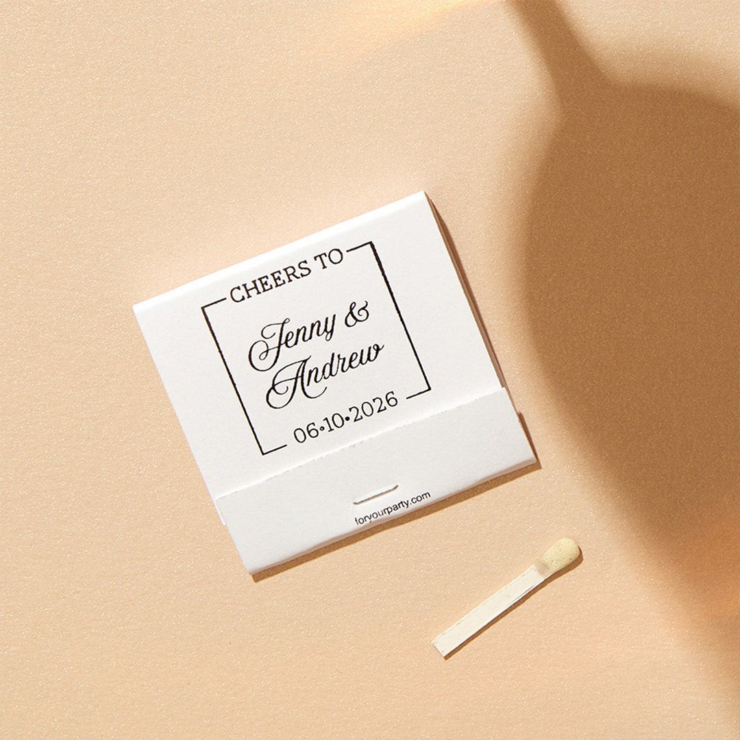 Custom Matchbooks Modern Cheers Wedding Matchbook, Wedding Decor ...