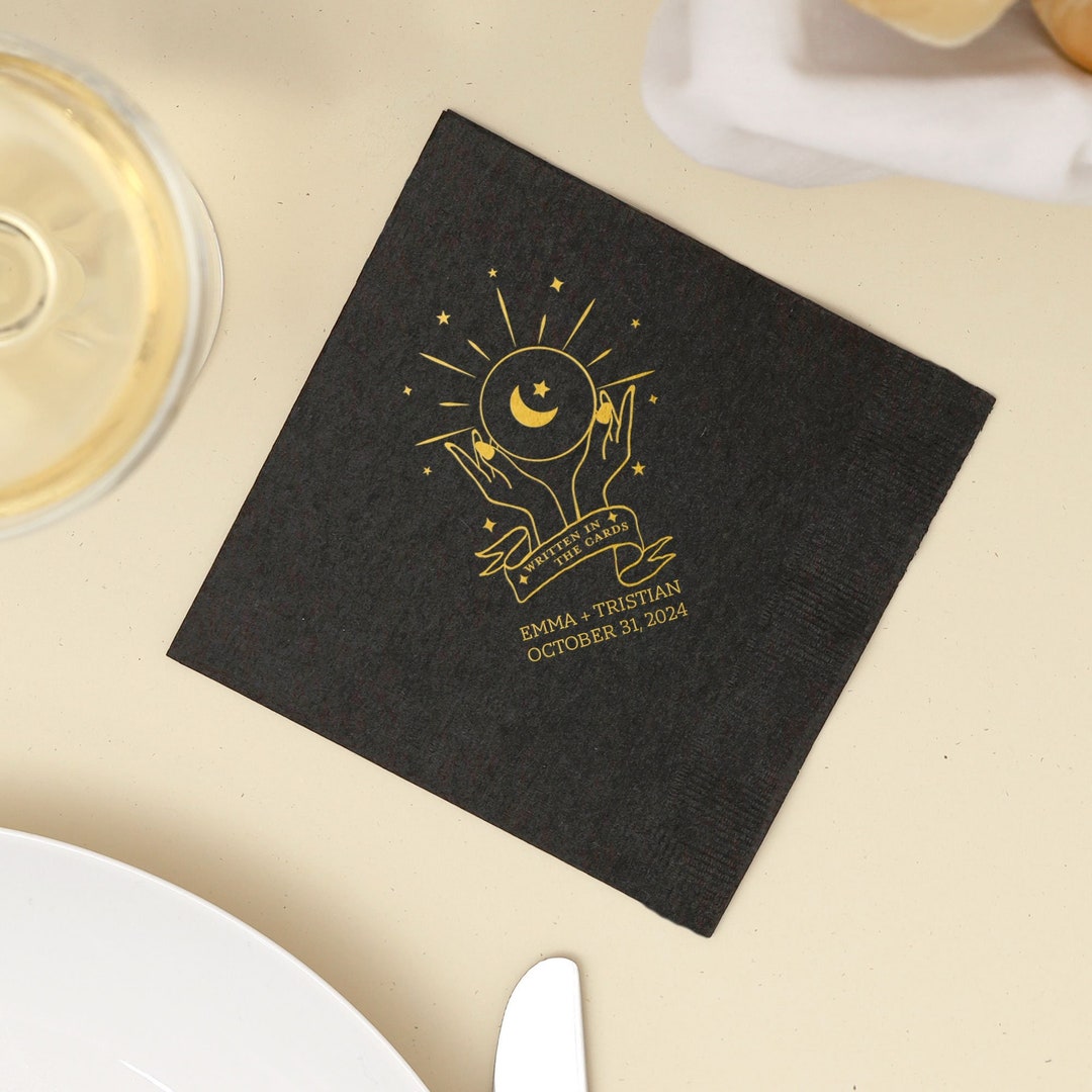 Personalized Written in the Cards Wedding Cocktail Napkins, Party ...