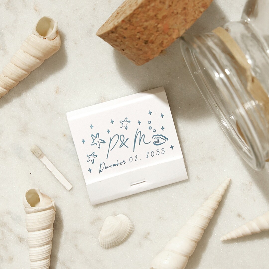 Seaside Wedding Matchbooks - Beach Wedding Matchbook, Wedding Decor ...